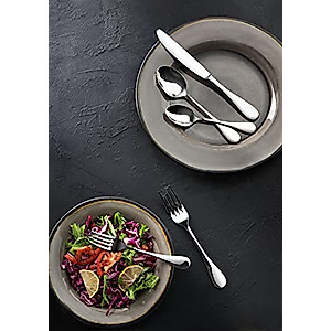 Artaste 59342 Rain 18/10 Stainless Steel Salad Fork, 7", Set of 12, Silver