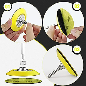 40 Pieces 3 Inch Headlight Restoration Kit, NAKOMD Sanding Discs with 1/4 1/8 Inch Shank Backing Pad, Scouring Pads, Polishing Pads, Scouring Pads, Wool Pads, Interface Cushion Pads for Electric Drill