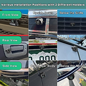 HD Backup/Front/Side View Camera, GreenYi AHD 720P Reverse Rear Cam for Car, SUV, RV, Trailer, Camper, Van, Pickup, Metal Shell, Adjustable Fisheye Lens, 170 Degrees Viewing Angle(Black)