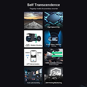 Cam WiFi HD Car Cam - Front Camera - for Cars Dashboard Camera Recorder - with Super Night Vision & 150° Wide Angle - Loop Recording - Build in Wi-Fi & APP Control - Include Batteries/2190