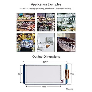 waveshare 2.13inch E-Ink Display HAT Compatible with Compatible with Raspberry Pi 5/4B/3B/Zero/Zero W/Zero 2W/Pico/Pico W/Pico WH, 212x104 Resolution Three-Color SPI Interface