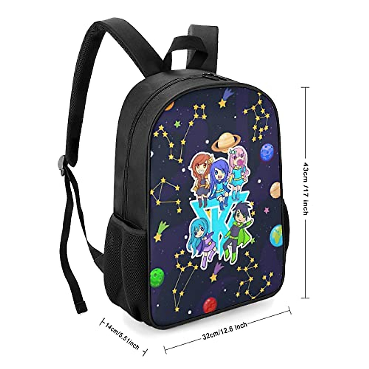 Ogvxcja Anime Cartoon Game Laptop Backpack 17 Inch Bag Waterproof 3D Printed Kawaii Casual Bags Work Bag Travel Backpacks for Men Women (A1)