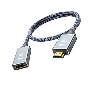 oldboytech HDMI Extension Cable 1FT, 4K HDMI Extender Male to Female Cable, Nylon Braided 2.0 hdmi Extender Cable Supports 3D, Full HD,2160p,Compatible with Roku Fire Stick,for PS4,for HDTV, Monitor