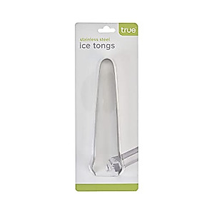 True Ice Tongs, Stainless Steel Ice Tongs for Cocktails, Bar Tools, Dishwasher Safe Serving Tools, 6 Inch Metal Tongs, Set of 1