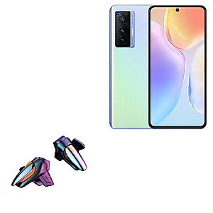 BoxWave Gaming Gear Compatible with vivo X70 (Gaming Gear by BoxWave) - Touchscreen QuickTrigger, Trigger Buttons Quick Gaming Mobile FPS for vivo X70 - Jet Black