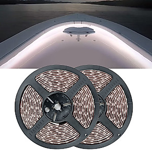 Seaponer Marine Led Strip Lights, Pontoon Light Strip for Jon Bass Boat Sailboat Kayak, Marine Led Lights for Boats Deck Light Light Courtesy Interior Lights Fishing Night, 12v, 10m(32.8ft), White