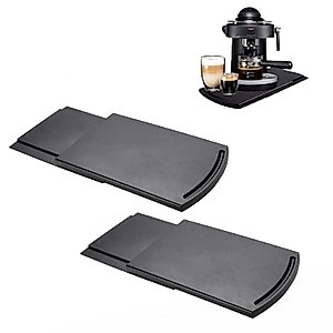 HOME RIGHT Sliding Coffee Maker Tray, Black, Rectangular, Non-Toxic ABS Material, Easy to Clean, Reduces Burden, For Countertop Use