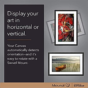 Netgear Meural Canvas II Bundle – 27" HD Digital Canvas (19X29) Black Frame with Swivel Mount & Annual Membership Card (MC327BLS)