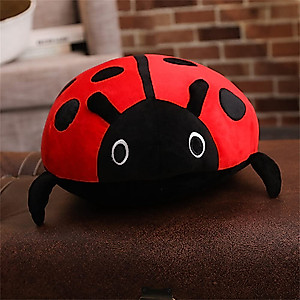 pangcangshu Cute Plush Toy Soft Ladybug Ladybird Insect Hold Doll Pillow Cushion Novelty Children Birthday Gift (Red, 30cm/11inch)