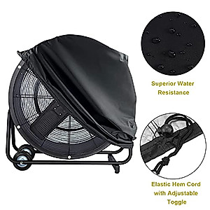 Aucovely 1PCS Outdoor Industrial Fan Cover Waterproof Dustproof 42" Fan Cover Protective Cover Fan Accessories Fan Guard Blower Cover (47x21.5x46 inch)