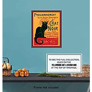 Le Chat Noir - The Black Cat - 8x10 Vintage French Poster Print - Steinlen Cats - Cat Wall Art - Cat Room Decor - Cat Lover Gifts for Women - Living Room Decor