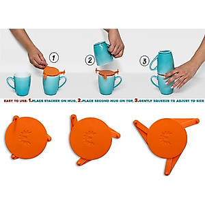 ELYPRO Coffee Mug Organizers and Storage, Kitchen Cabinet Shelf Organizer - Cupboard and Pantry Organization, Expandable Stackable Gadget for Tea Cup and Coffee Mugs, Save Space (Black)