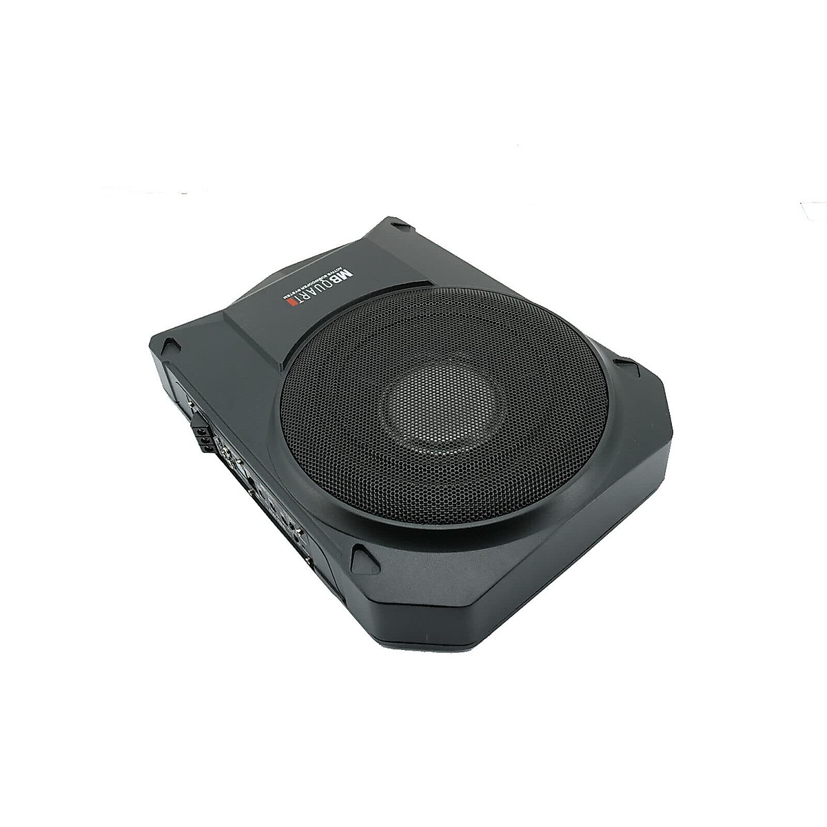 MB Quart RW-110A 800W Reference Series 10'' Slim Low Profile Compact Under-Seat 4-Ohm Active Powered Subwoofer Enclosure with Built in Amplifier for Car RV ATV - 3rd Gen, Black