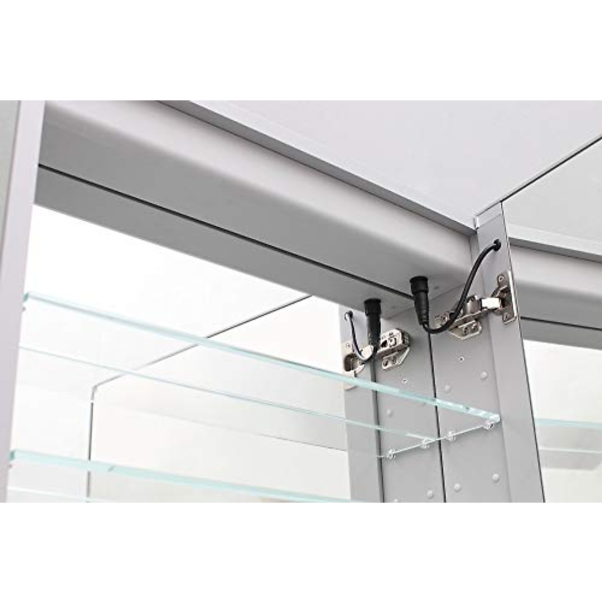 AQUADOM Royale Basic Q 24in x 30in x 5in Left Hinge LED Medicine Mirror Cabinet Recessed Surface Mounted, Dimmer, Touch Screen Button