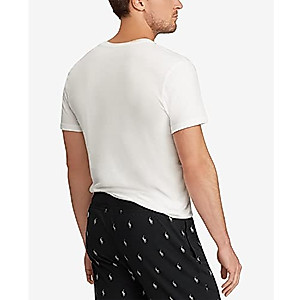 POLO Ralph Lauren Men's Classic Fit Cotton V-Neck Tee, White/Cruise Navy, XX-Large