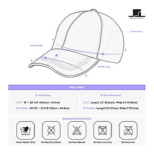 The Hat Depot Kids Washed Low Profile Cotton and Denim Plain Baseball Cap Hat (2-5 yrs, Black)