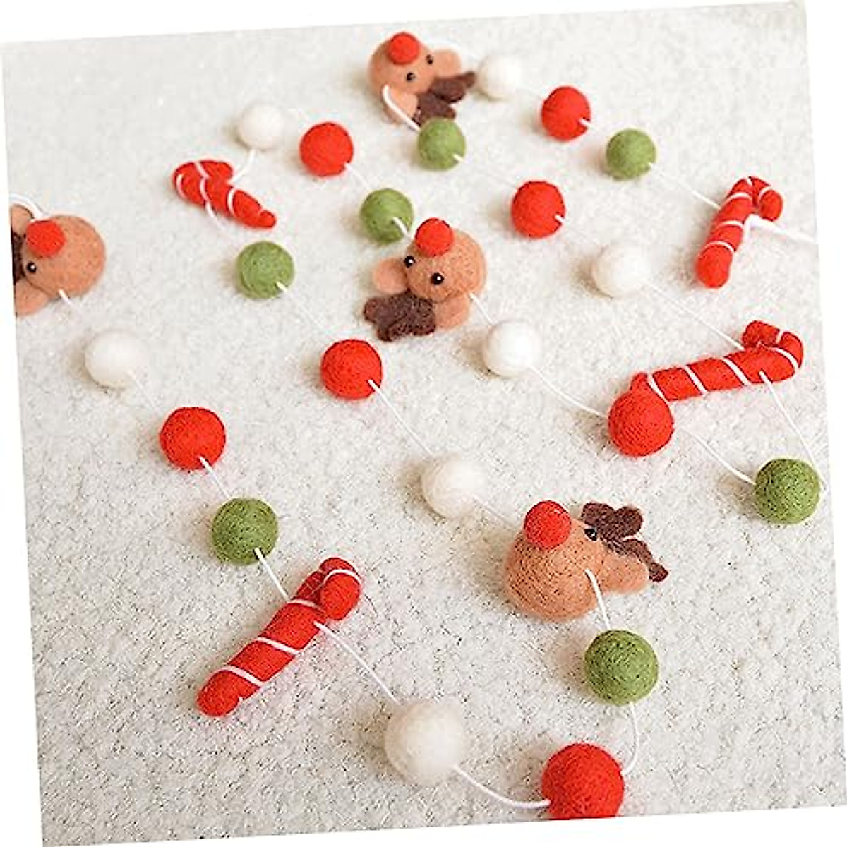 DECHOUS 1 String Christmas Felt Ball Skewers Christmas Decor House Decorations for Home Christmas Ornaments Handmade Felt Garland Wall Ball Banner Reindeer Tree Decoration Imitation Elk