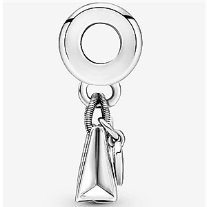 Shopping Bag Dangle Charm 925 Sterling Silver Pendant,Girl Jewelry Beads Gifts for Women Bracelet&Necklace A0227