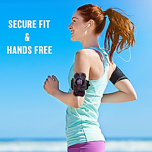 ZC GEL Running Phone Holder, Comfortable & 360° Rotatable Phone Armband (Headphone/Key/Card Holder) Fits All 4.5"-7" Smartphones, Perfect Arm Phone Holder for Running Jogging Walking Cycling Workout