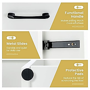 Giantex White Computer Desk, 40" Study Writing Desk with Drawers and Printer Shelves, Modern PC Laptop Workstation for Small Space Home Office