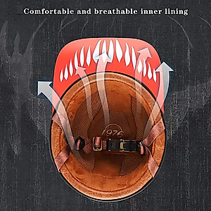 Vintage Baseball Cap Motorcycle Helmet, Men's Women's Summer Cute Scooter Light Moped Half Helmet with Sun Visor, DOT Approved German Retro Style Skull Cap, Light Breathable Sunscreen -A-XL