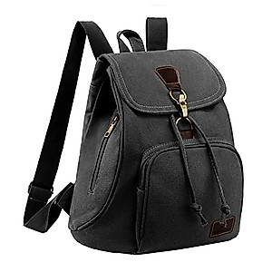 Eshow Canvas Backpack Purse for Women Canvas School Backpacks Small Casual Daypack for Men Women Anti-theft Work Daily Girls