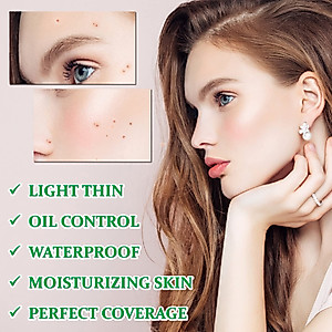 1PCS Mushroom Head Air Cushion CC Cream,CAHIUYOA BB Cream Foundation Full Coverage Concealer Long Lasting Liquid Matte Makeup Foundation with Mushroom Makeup Sponge-Natural