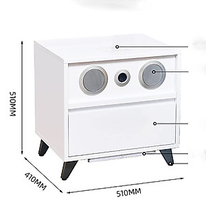 N/A Table Chevet Intelligente avec Chargeur Sans fil Multifonction Table Chevet Chambre Coucher Haut-parleur