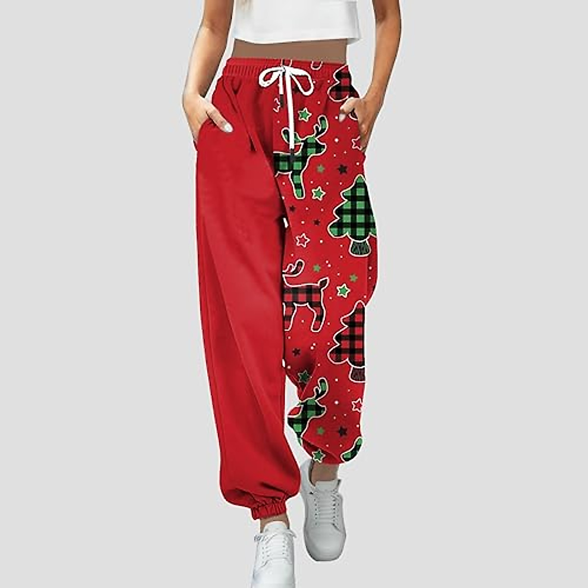 Flare Sweatpants,Womens Sweatpants with Pockets Christmas Print Elastic Waisted Joggers Pants Graphic Print Straight Leg Baggy Sweatpants Red Wine Glass Graphic Print Pink XL