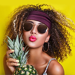 WILLBOND 6 Pcs Wide Headbands for Women African Boho Large Turbans Elastic Knotted Head Wrap Girl Big Yoga Sport Hair Band(Classic Pattern)