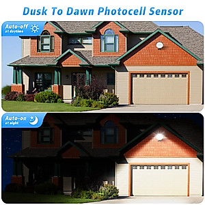 LED Barn Light - 6500K Dusk to Dawn Outdoor Garage Lighting with 150° Adjustable Photocell, Utral Bright Security Flood Lights, IP66 Waterproof Area Street Light for Farmhouse Warehouse Yard (1 Pack)