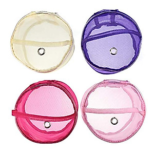 QiQiFanFan Portable Organizer Knitting Tool Yarn Case Mesh Bag Crochet Thread Storage Tote Baskets Pink S 14X13cm