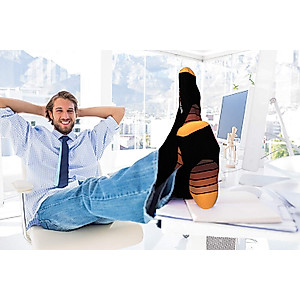 Physix Gear Sport 3 Pairs of Compression Socks for Men & Women in (Black/Pink + Black/Green + Black/Orange) L-XL Size