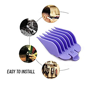 Professional Hair Clipper Guards Guides, Color Coded Hair Cutting Guides Come with Organizer, 1/8" To 1", Fits for All Full Size Clippers