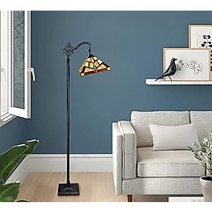Radiance Goods Tiffany-Style Blackish Bronze 1-Light Mission Reading Floor Lamp 11" Shade