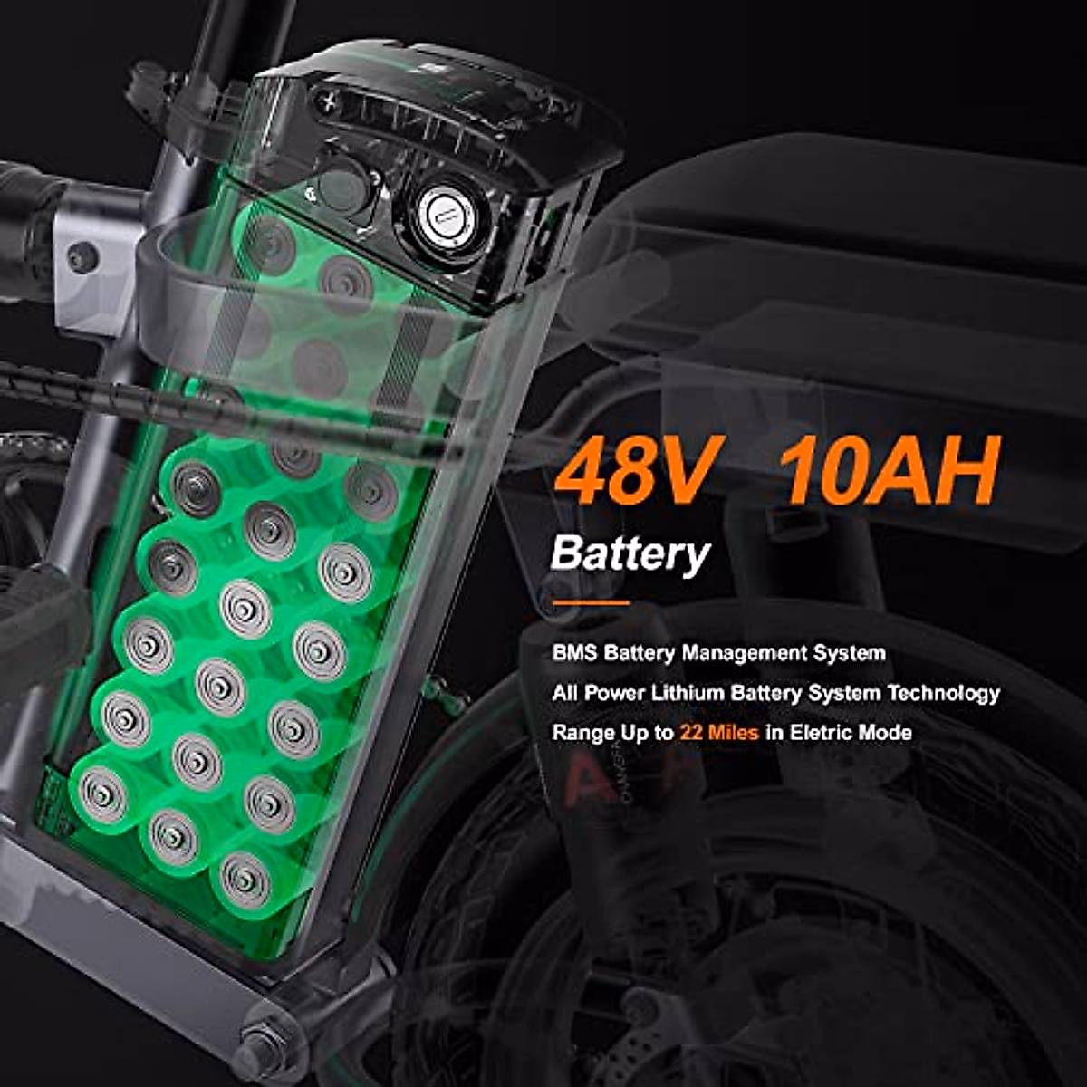 ENGWE Mini Electric Bike for Adults Teens, 14" Fat Tire City Commuter Ebike, 20MPH Light Weight Folding Electric Bicycles with 350W Motor 48V 10AH Removable Lithium Battery Multiple Shock Absorptions