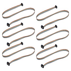 Antrader 60CM 10Pin USB ASP ISP JTAG AVR Wire 10P IDC 1.27mm Pitch Rainbow Flat Ribbon Data Cable Download Wire 2.54mm FC Dual Row Female to Female Sockets 6 Pieces