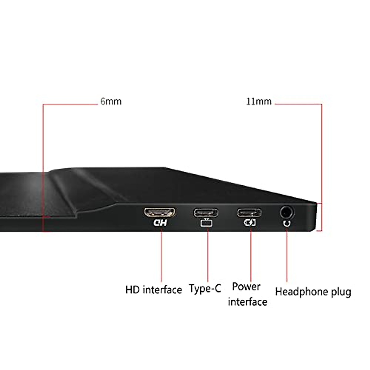 DFZ Portable Monitor, 15.6 Inch 1920x1080 HDR Slim Monitor, USB-C Portable Display