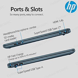 HP 15.6 inch Laptop, 16GB Memory, 1TB SSD Storage, Intel Core i3-1115G4 Processor, 15.6" HD Anti-Glare Display, HDMI, SD Card Reader, Wi-Fi & Bluetooth, Windows 11 Home, 1 Year Microsoft 365