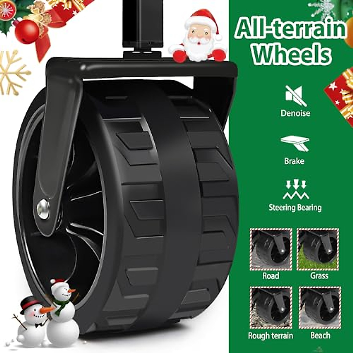 Sekey Heavy Duty Foldable Wagon with 330lbs Weight Capacity, Collapsible Folding Utility Garden Cart Big All-Terrain Beach Wheels & Drink Holders.Red