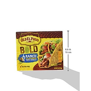 Old El Paso Stand ‘N Stuff Taco Shells, Zesty Ranch Flavored, Gluten Free Crunchy Corn Taco Shells, 10 Count, 5.4 oz (Pack of 6)
