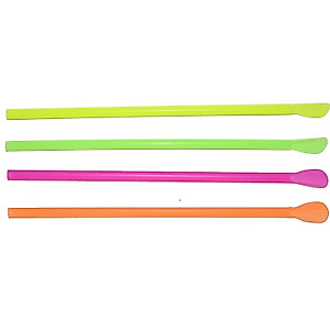 Perfect Stix Concession Spoon Straw, Unwrapped, Assorted Colors, 8" Length (Pack of 400)