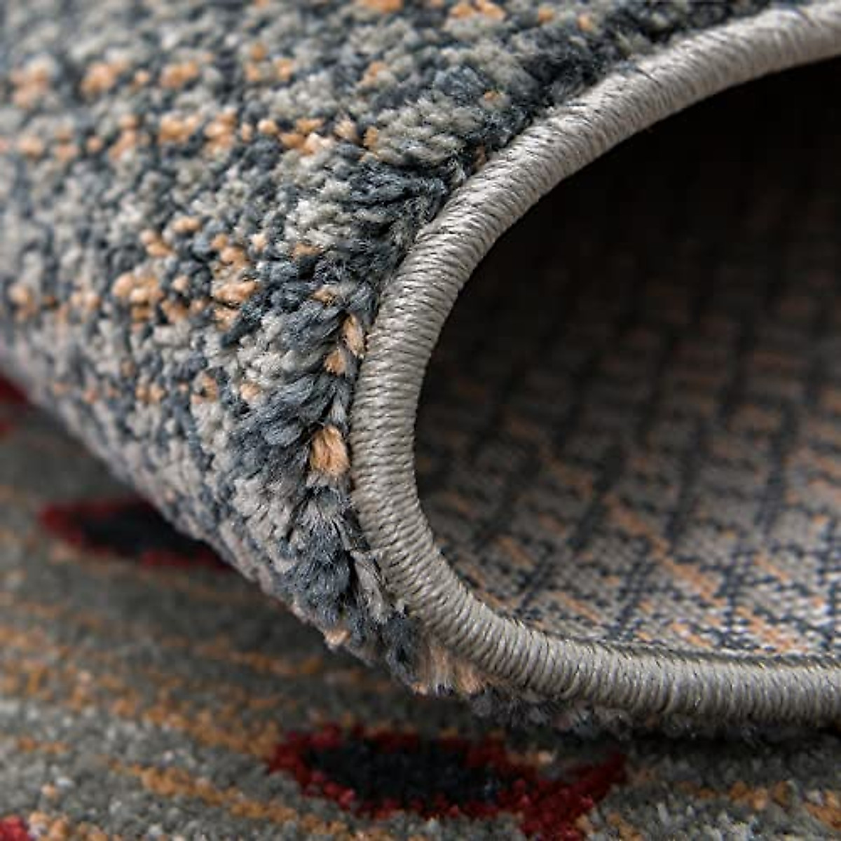 Unique Loom Fars Collection Modern Striped Tribal Inspired Design Area Rug, 2 ft x 6 ft, Light Blue/Beige