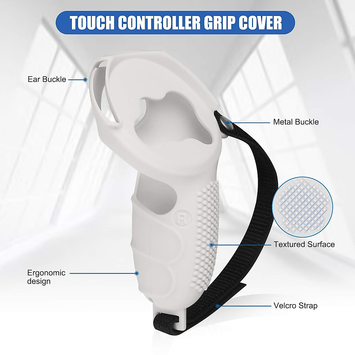 MASiKEN 6-in-1 Accessories for Oculus Quest 2 Head Strap Replacement Kits, VR Shell,Controllers Cover,Face Cover, Release Face Squeeze Comfort Wearing, Meta Quest 2 Easter Gifts (Bunny Set)