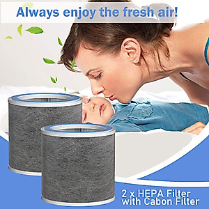 HP102 True HEPA Replacement Filter Compatible with Shark HP102 & HP102PET & HC452 & HP132 & HC450 & HC451 & HC455, True HEPA for 99.97% of Particles, Compare Part #HE1FKPET, HE1FKBAS, 2 Pack