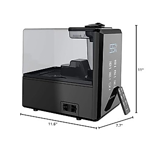 Elechomes Humidifiers for Bedroom (6L), Ultra-Quiet Warm and Cool Mist Humidifiers for Home, Baby and Plants, Customized Humidity, Sleep Mode, Timer, UC5501, Black