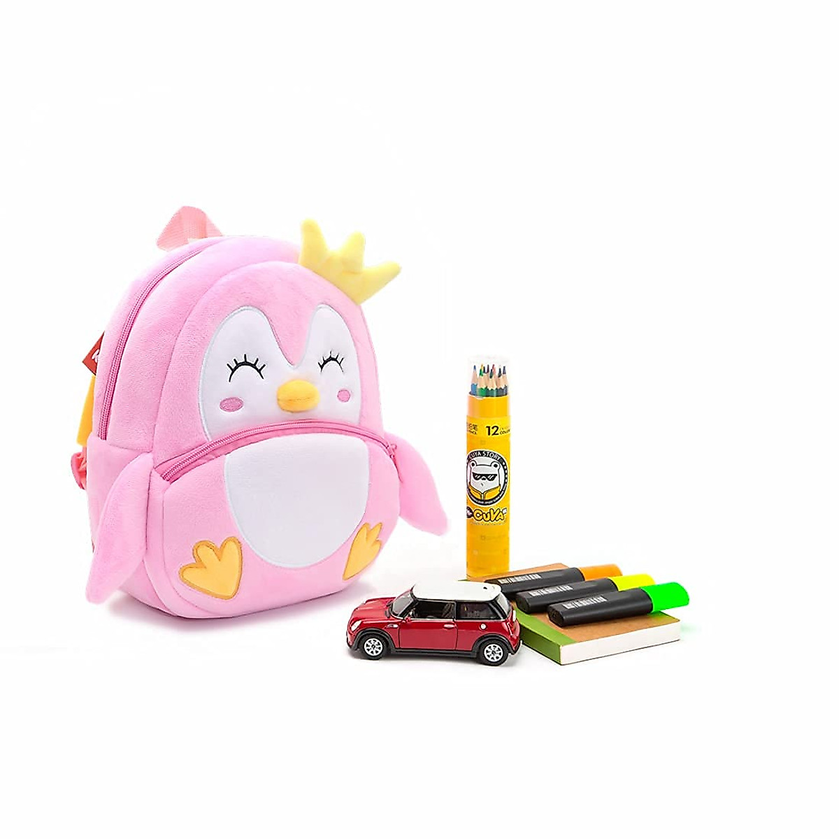 NICE CHOICE Cute Toddler Backpack Toddler Bag Plush Animal Cartoon Mini Travel Bag for Baby Girl Boy 2-6 Years(Cute Penguin)