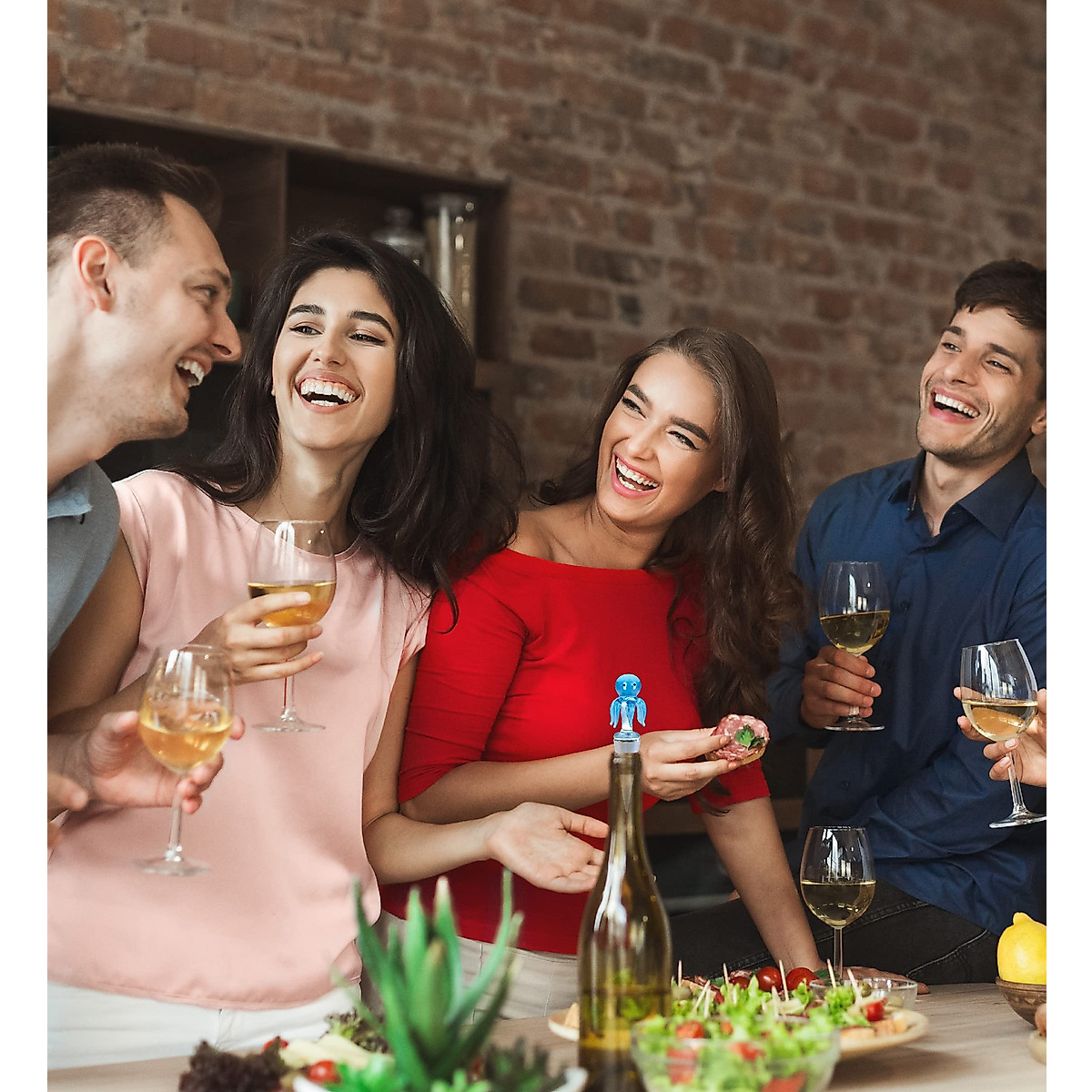 Cheers Octopus Glass Wine Stopper – Elegant Vacuum Seal Reusable Nautical Ocean Life Wine Bottle Stopper – Airtight Leak Proof Bottle Topper Cork Plug, Cute Home Decor & Bar Tool Accessory Gift