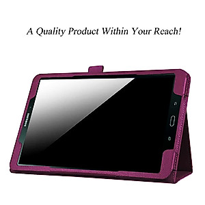 Case for Galaxy Tab A 8.0 2017 Model SM-T380, EKVINOR PU Leather Folio Case Stand Cover for Samsung Galaxy Tab A 8.0 Inch 2017 Release (SM-T380/SM-T385) - Purple