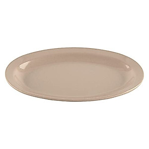 G.E.T. OP-610-S Melamine Oval Serving Platter, 10" x 6.75", Beige (Set of 12)